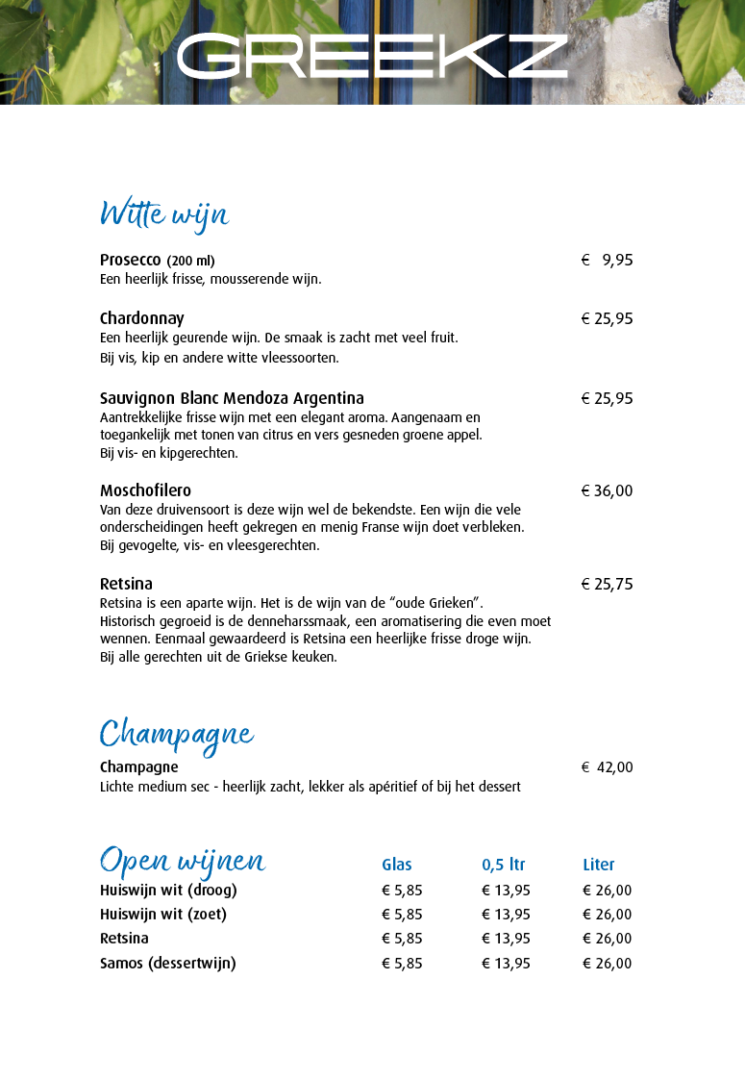 Menukaart